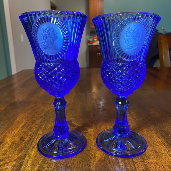 Avon | Other | Avon Fostoria 8 Inch Colbalt Blue Glass Goblet With ...